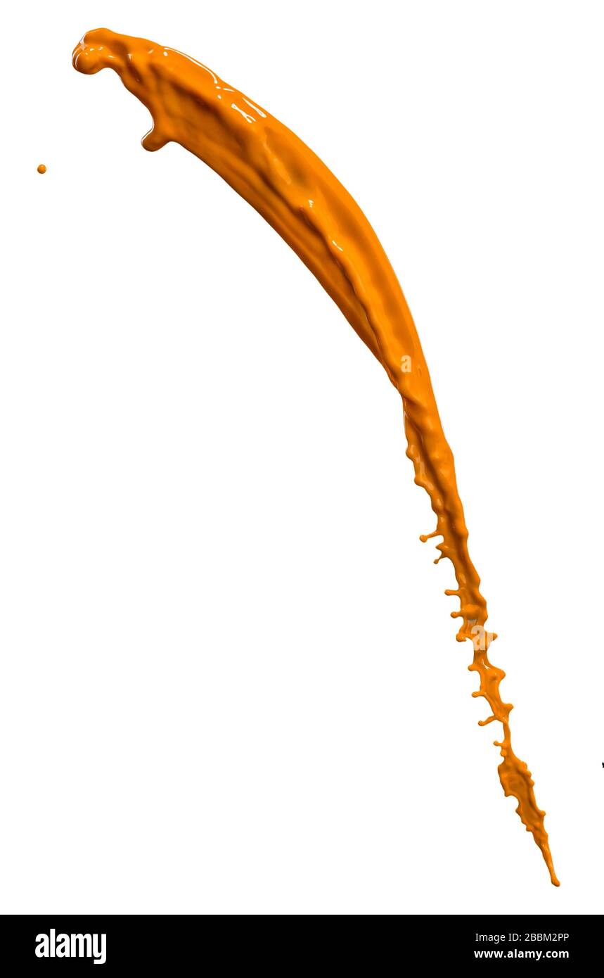 splendid orange paint splash isolated on white background Stock Photo ...