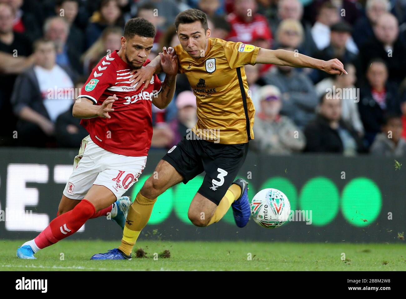 Middlesbrough's Marcus Browne and Crewe Alexandra's Harry Pickering ...