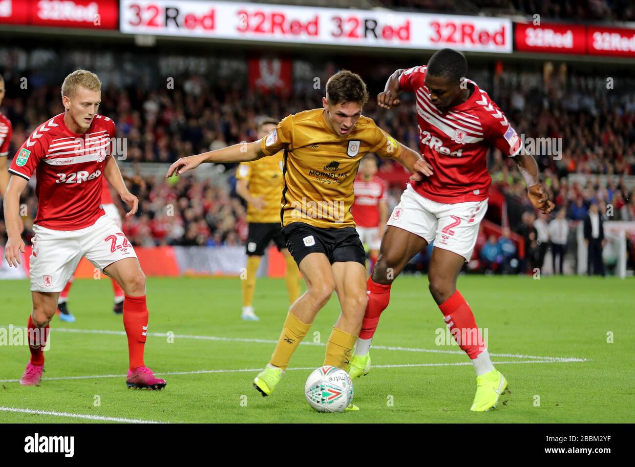 Crewe Alexandra's Callum Ainley in action with Middlesbrough's Anfernee ...