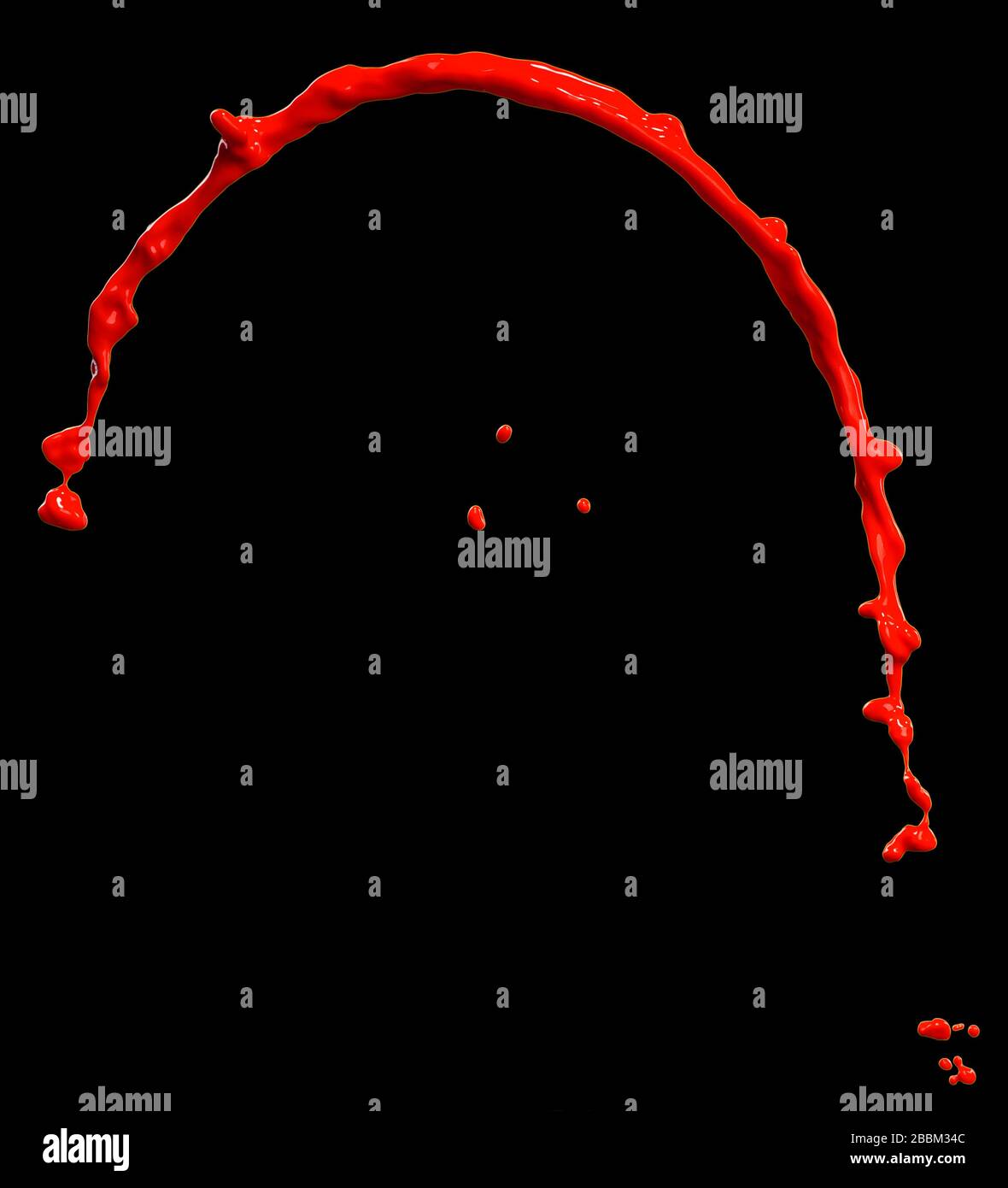 splendid red paint splash isolated on black background Stock Photo - Alamy