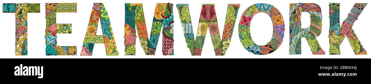 Word TEAMWORK. Vector zentangle object for decoration Stock Vector ... Word TEAMWORK. Vector zentangle object for decoration Stock Vector ...