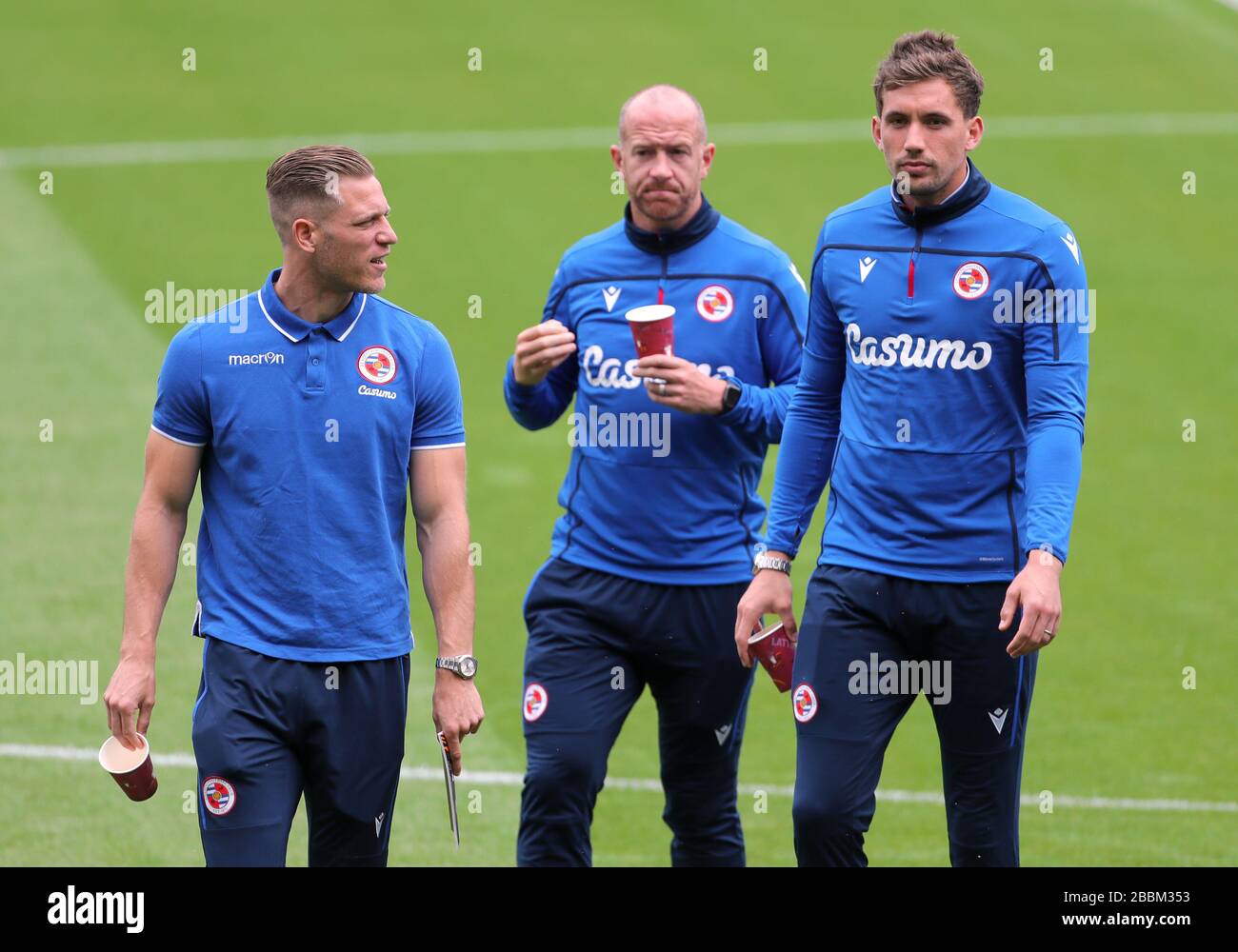 (left to right) Reading's Michael Morrison, Charlie Adam and goalkeeper ...