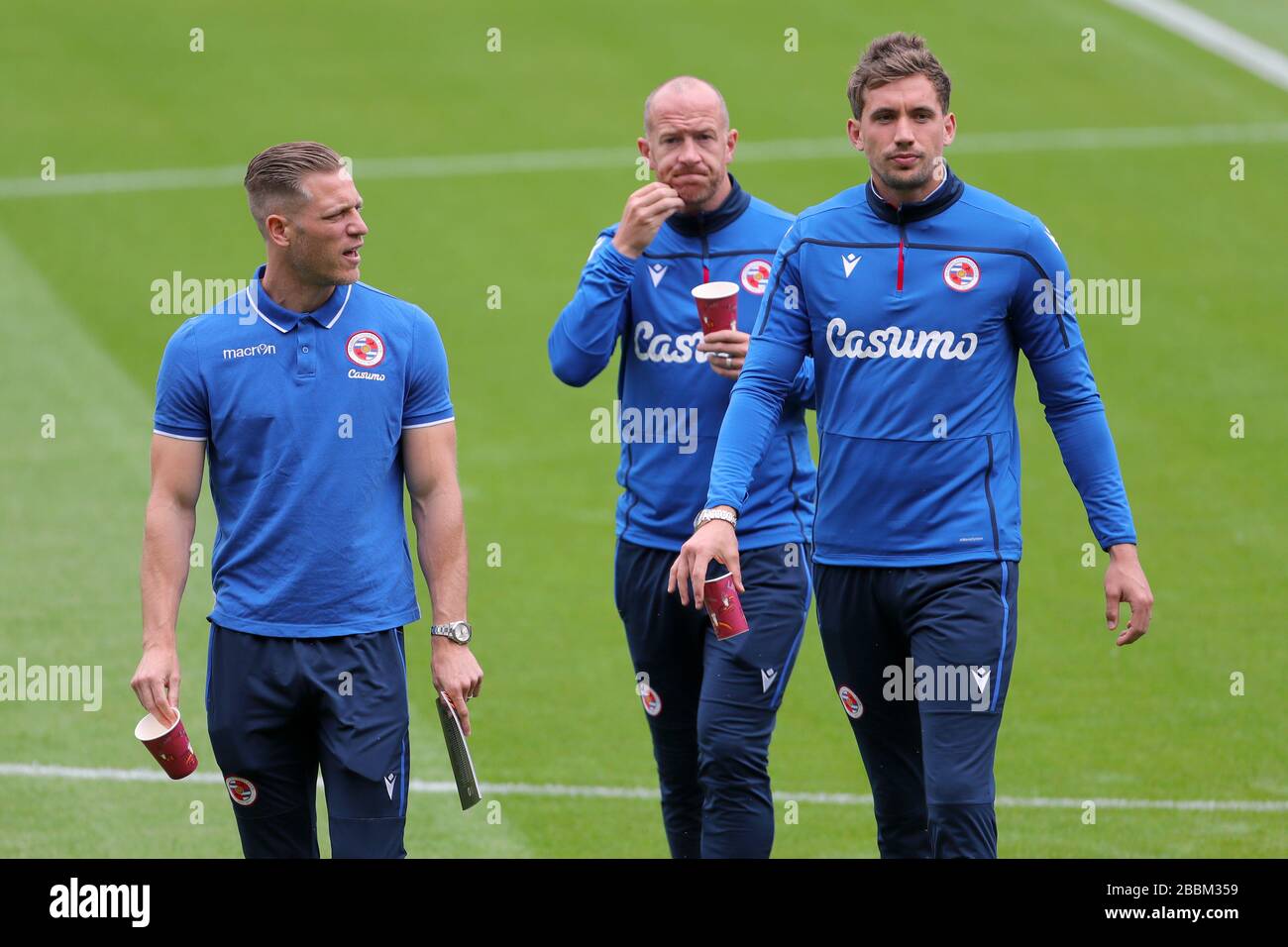 (left to right) Reading's Michael Morrison, Charlie Adam and goalkeeper ...