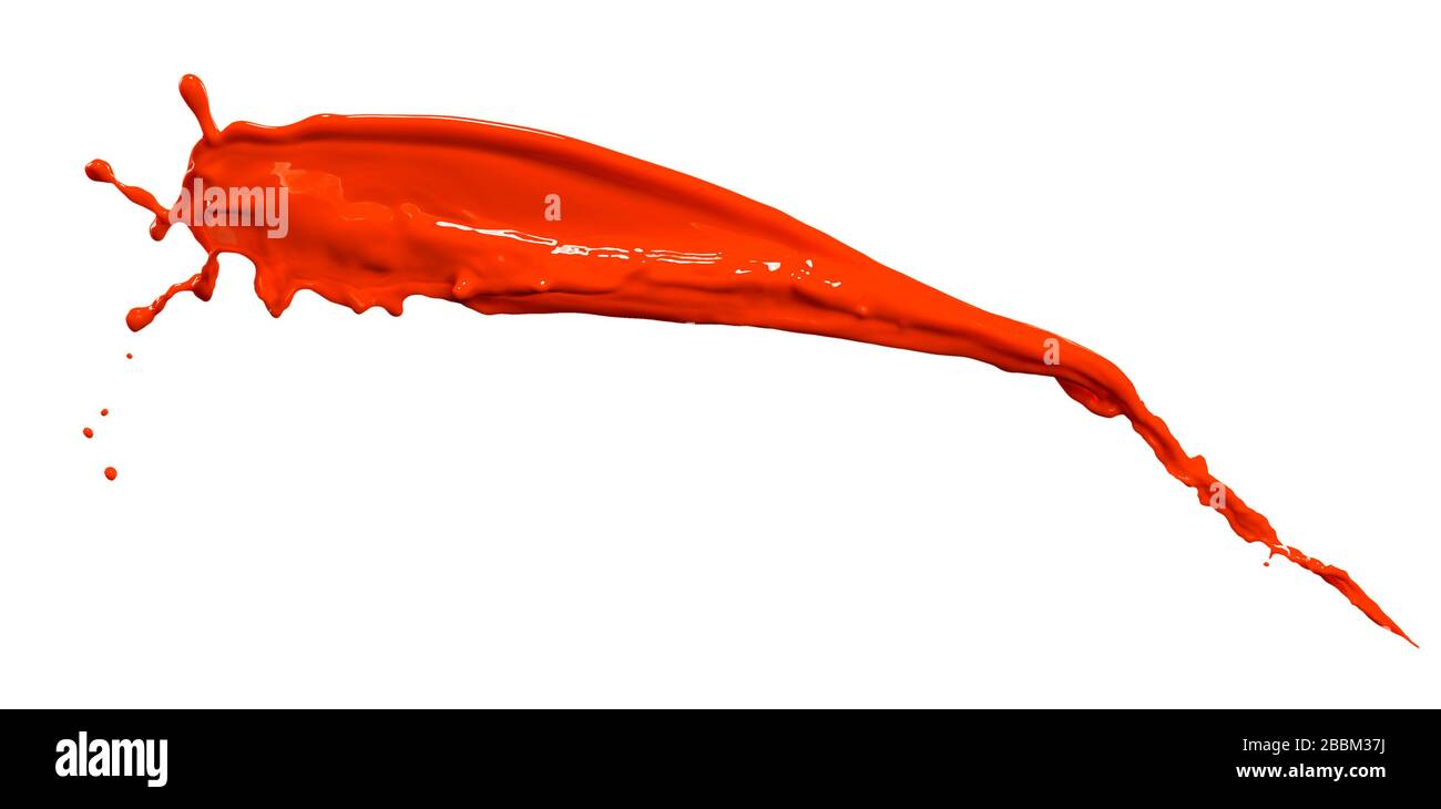 splendid red paint splash isolated on white background Stock Photo - Alamy