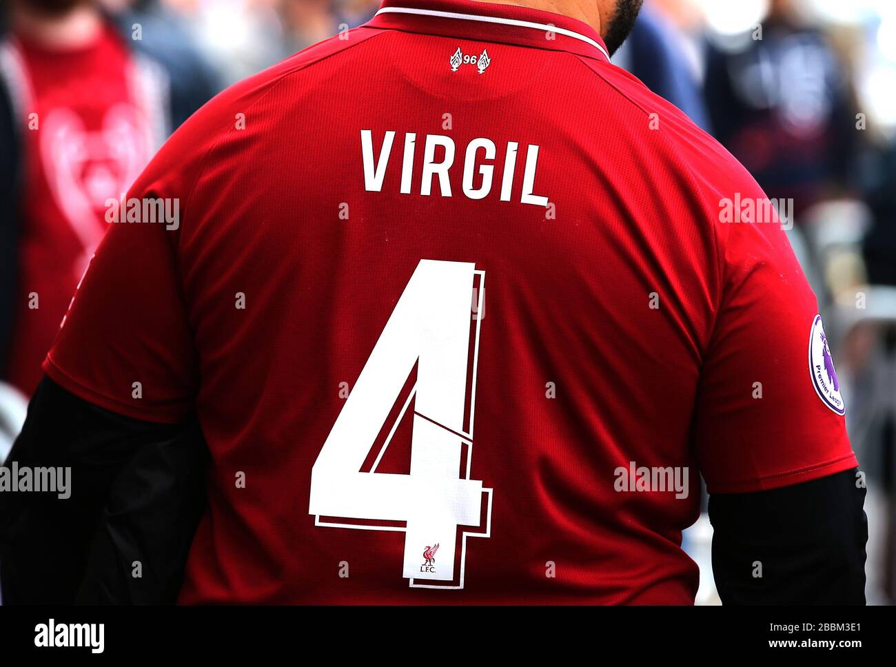 A Virgil van Dijk fan makes his way to the away end at St Marys Stock ...