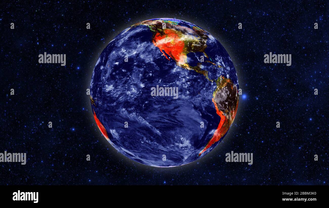 Planet earth. A shot from outer space. Realistic 3D rendering Stock ...