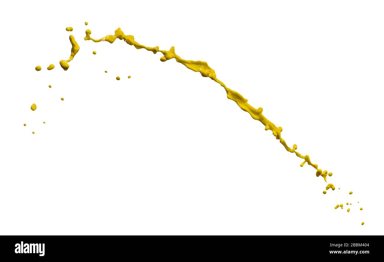 splendid yellow paint splash isolated on white background Stock Photo ...