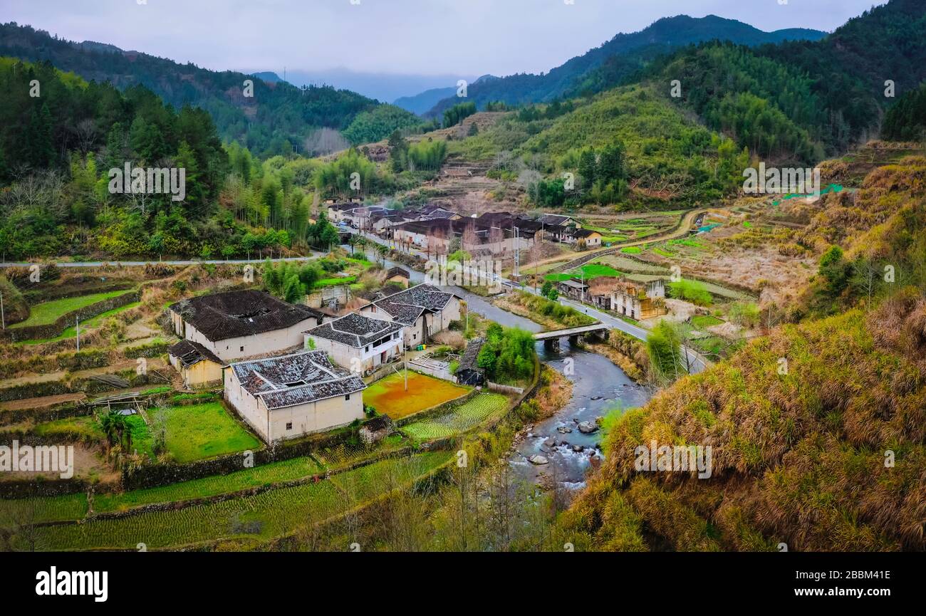 Countryside landscape of China's traditional and historic village Stock ...