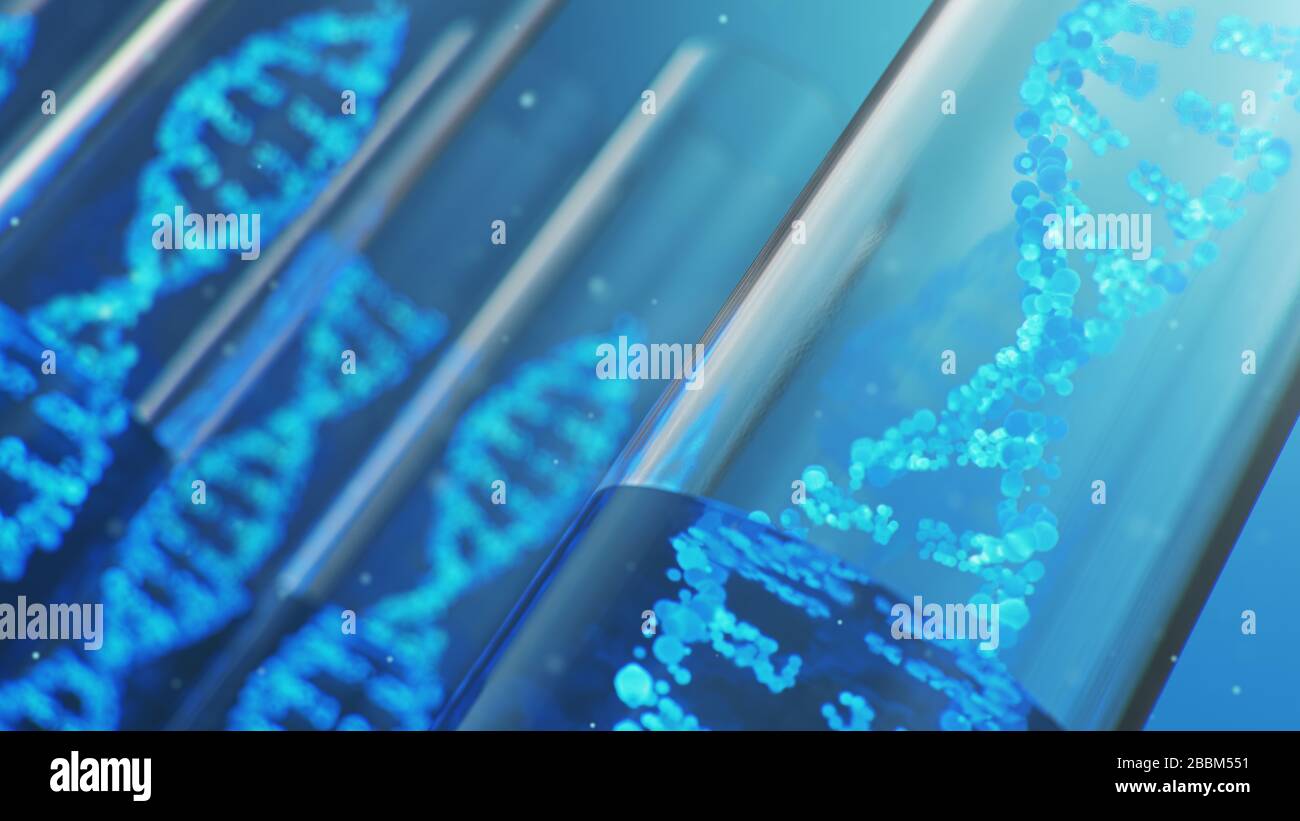 3D Illustration DNA molecule, its structure. Concept human genome. DNA ...