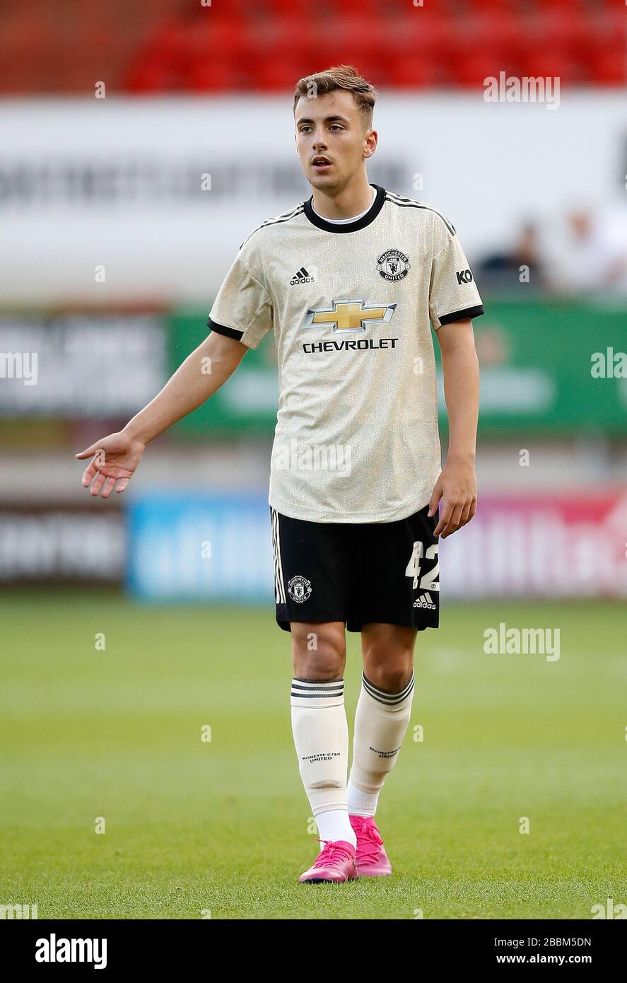 Manchester United's Lee O'Connor in action during the EFL Trophy match ...
