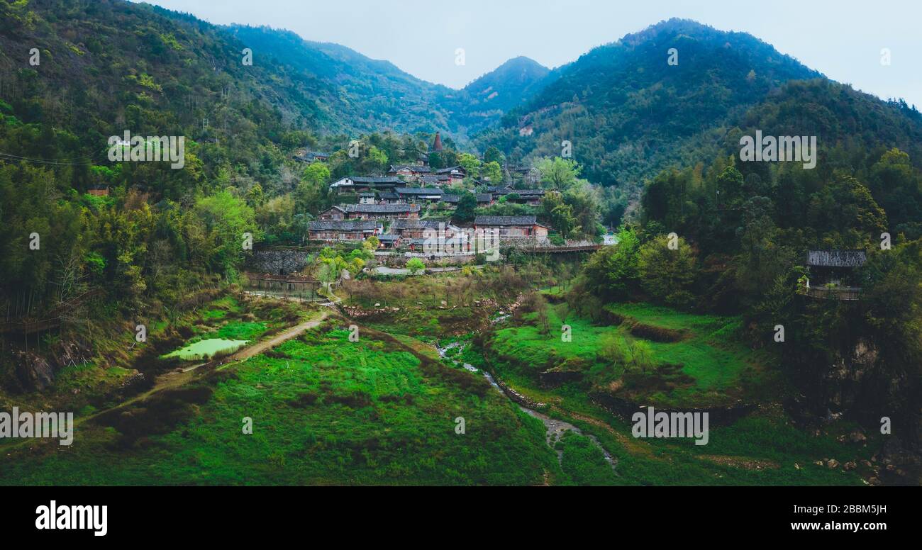 Countryside landscape of China's traditional and historic village Stock ...