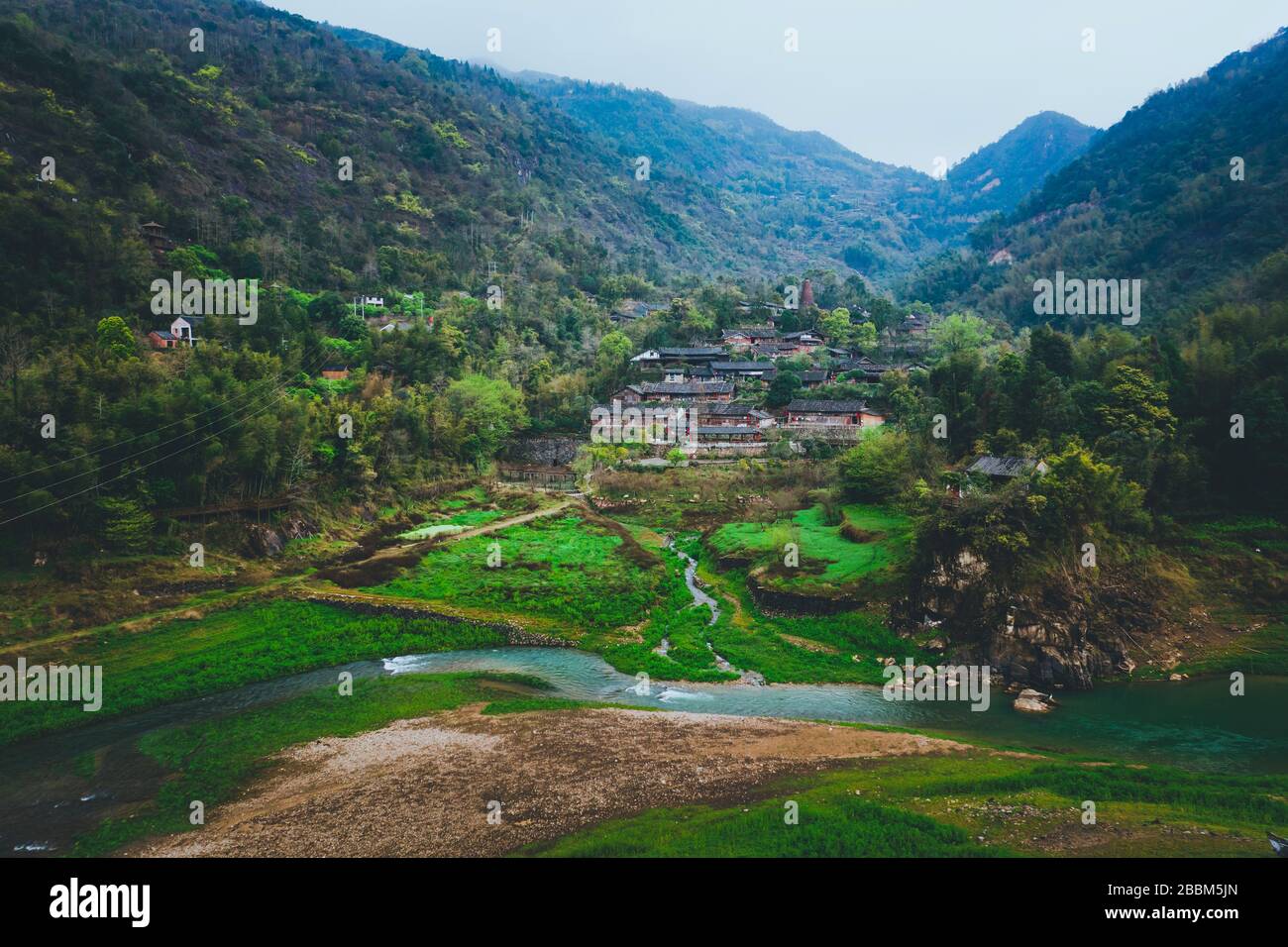 Countryside landscape of China's traditional and historic village Stock ...