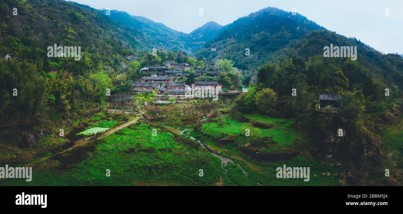 Countryside landscape of China's traditional and historic village Stock ...