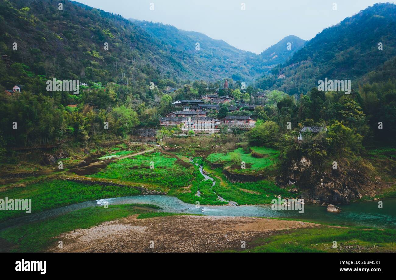 Countryside landscape of China's traditional and historic village Stock ...