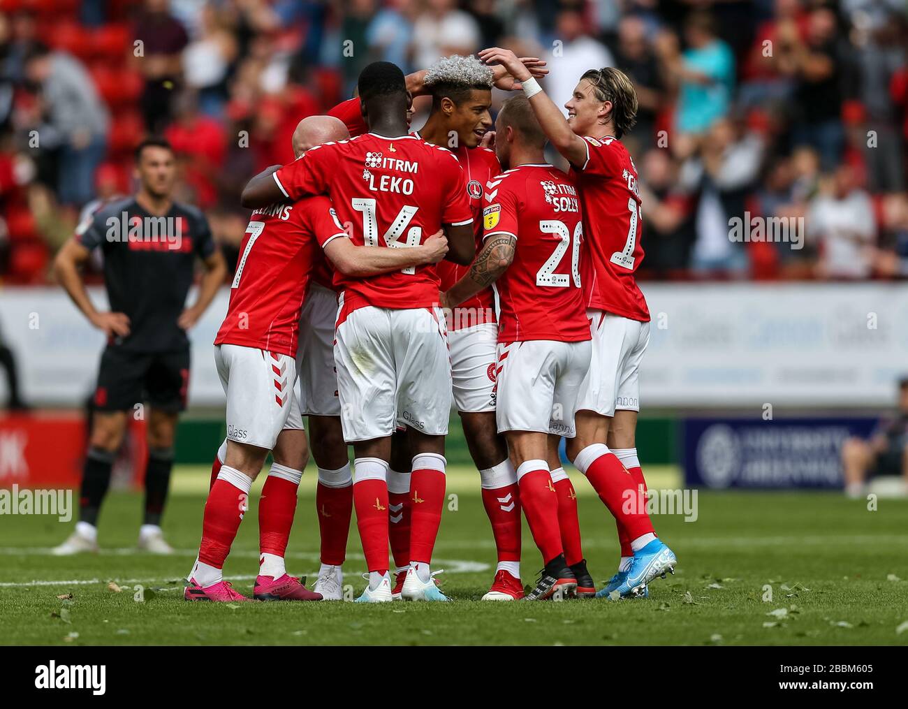 Charlton Athletic's Lyle Taylor celebrates scoring their first goal ...