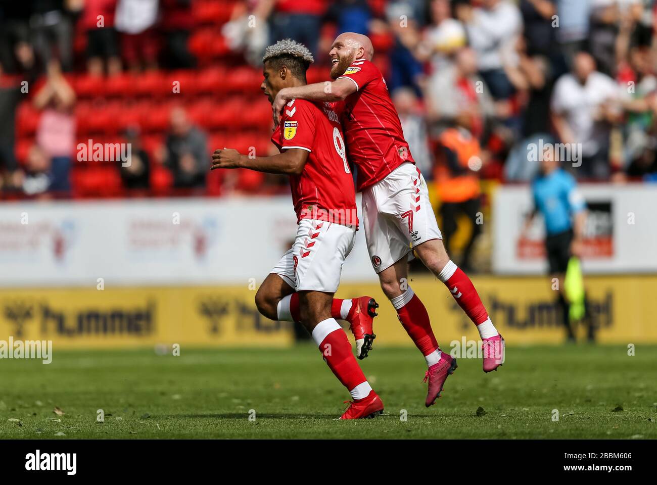 Charlton Athletic's Lyle Taylor celebrates scoring their first goal ...