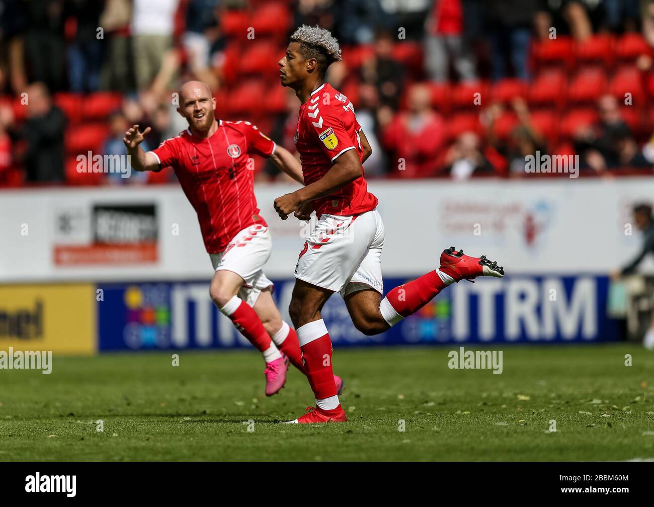 Charlton Athletic's Lyle Taylor celebrates scoring their first goal ...