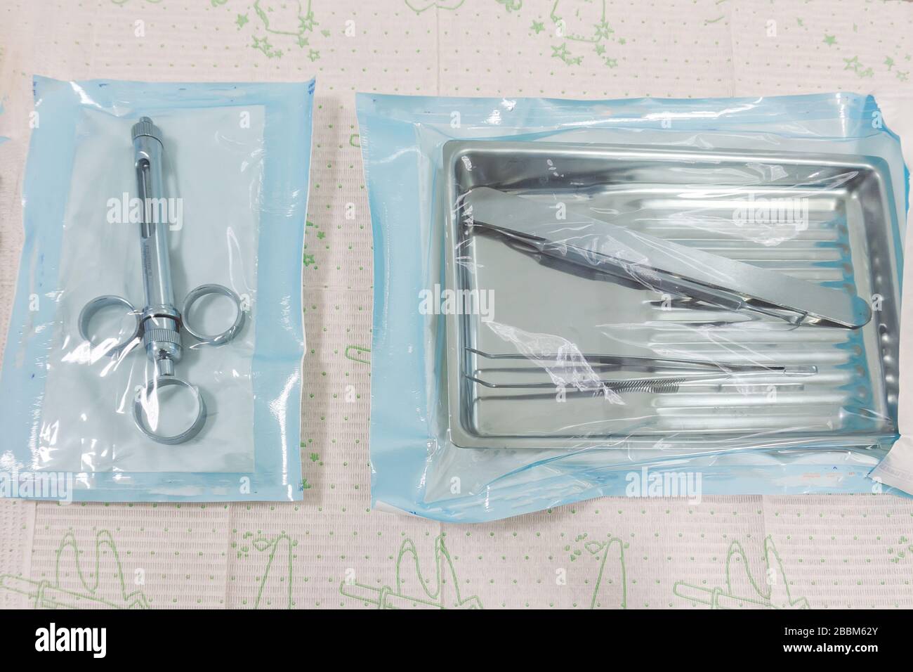 Medical instruments in sterile plastic packaging Stock Photo - Alamy