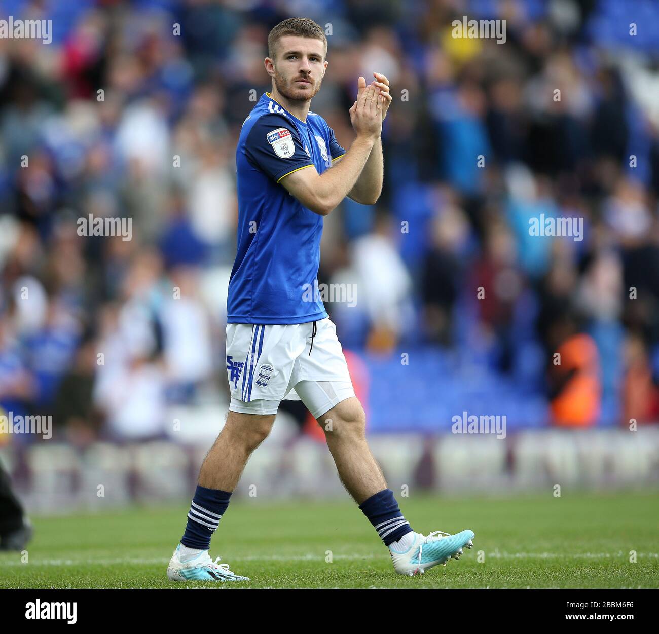 Birmingham City's Dan Crowley applauds the fans at the end of the match ...