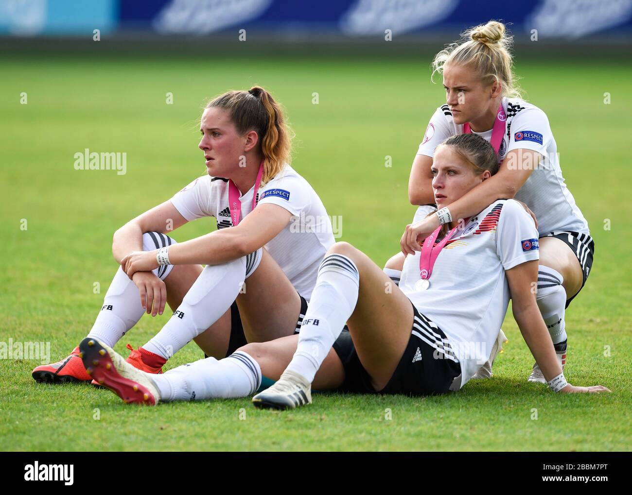Dejected Germany players Germany's Lara Schmidt, Lena Uebach and ...