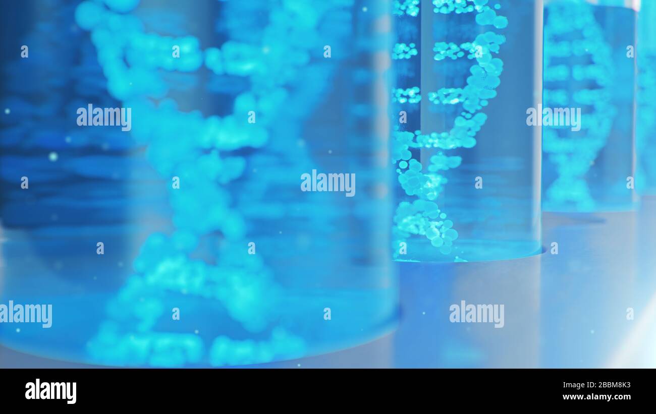 3D Illustration DNA molecule, its structure. Concept human genome. DNA ...