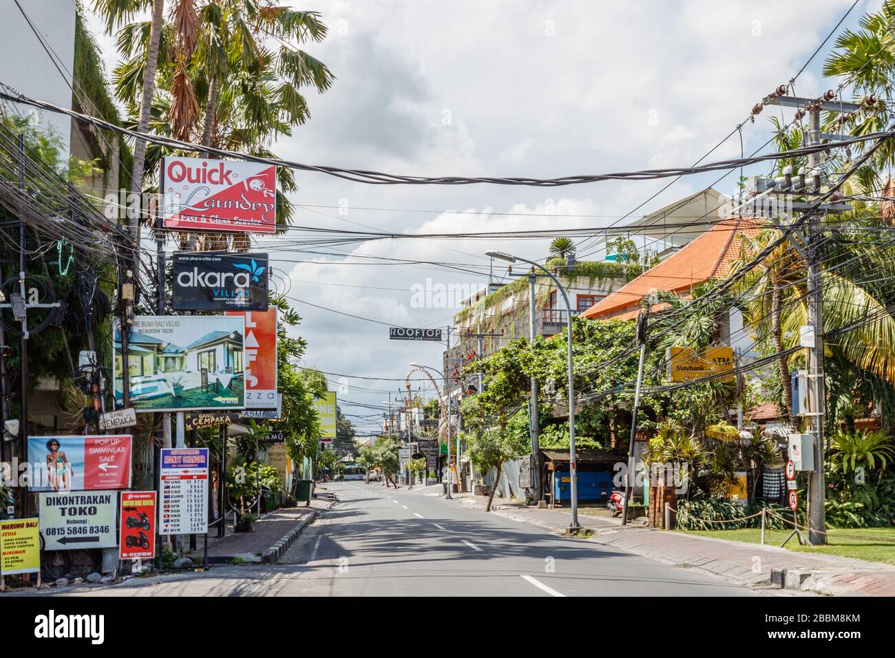 April, 01, 2020. Empty streets of Bali. Quarantine for COVID-19 ...