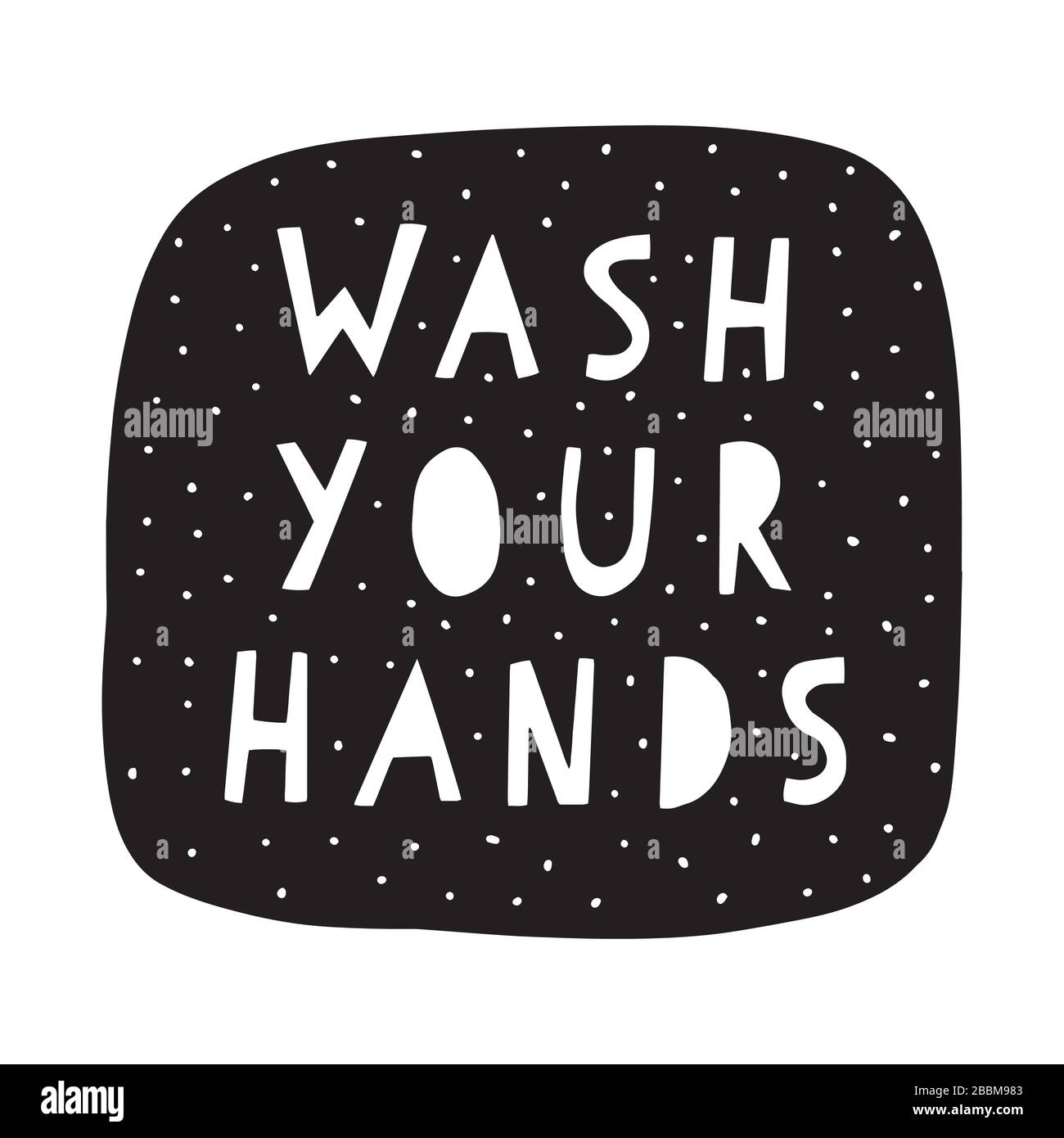 Wash your hands Typographic vector design poster template in black and ...