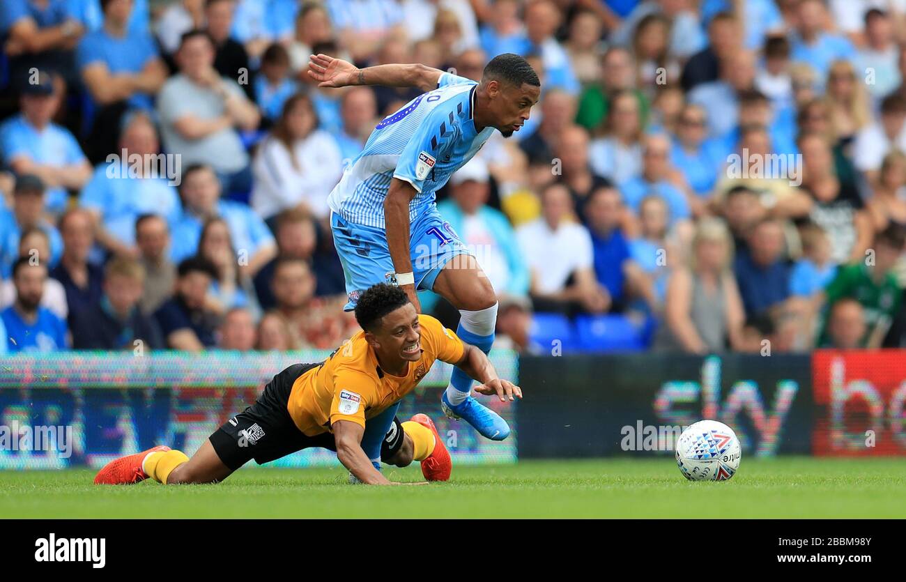Coventry City's Wesley Jobello (right) and Southend United's Nathan ...