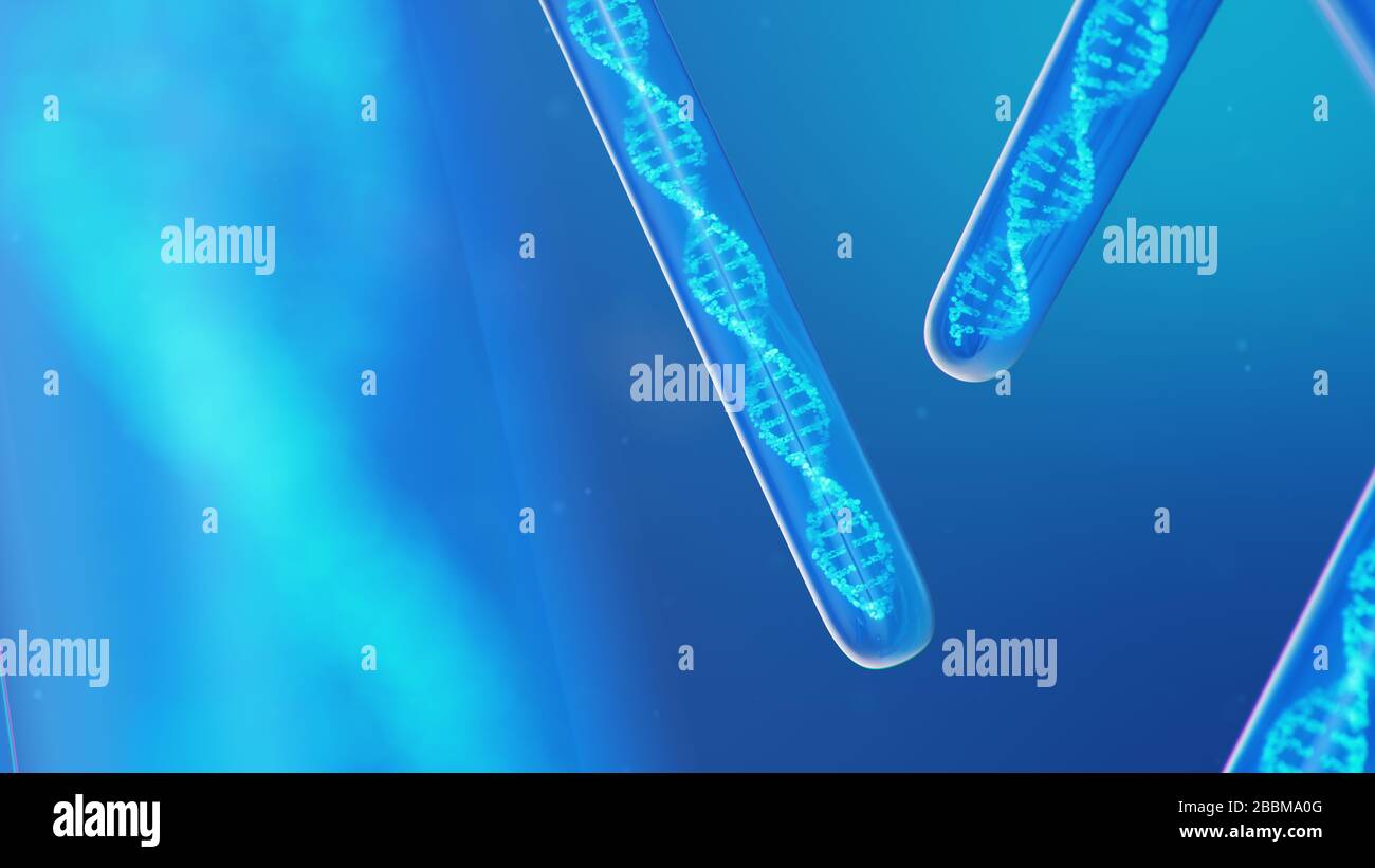 3D Illustration DNA molecule, its structure. Concept human genome. DNA ...