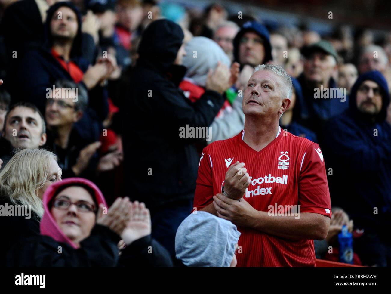 A general view of a Nottingham Forest fan in the stands Stock Photo - Alamy