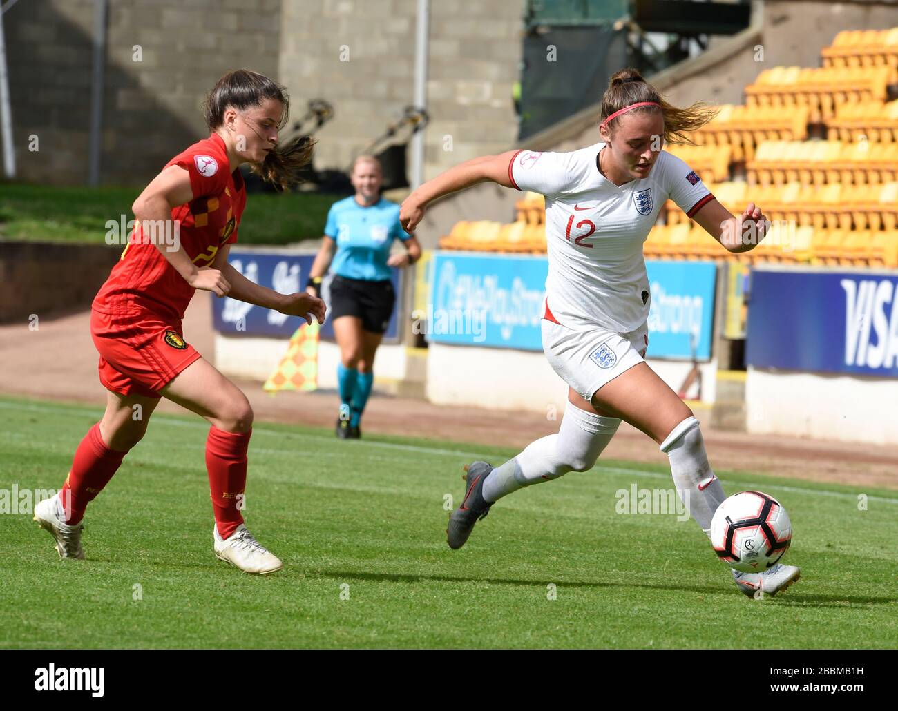 Belgium's Constance Brackmanand and England's Ella Rutherford battle ...