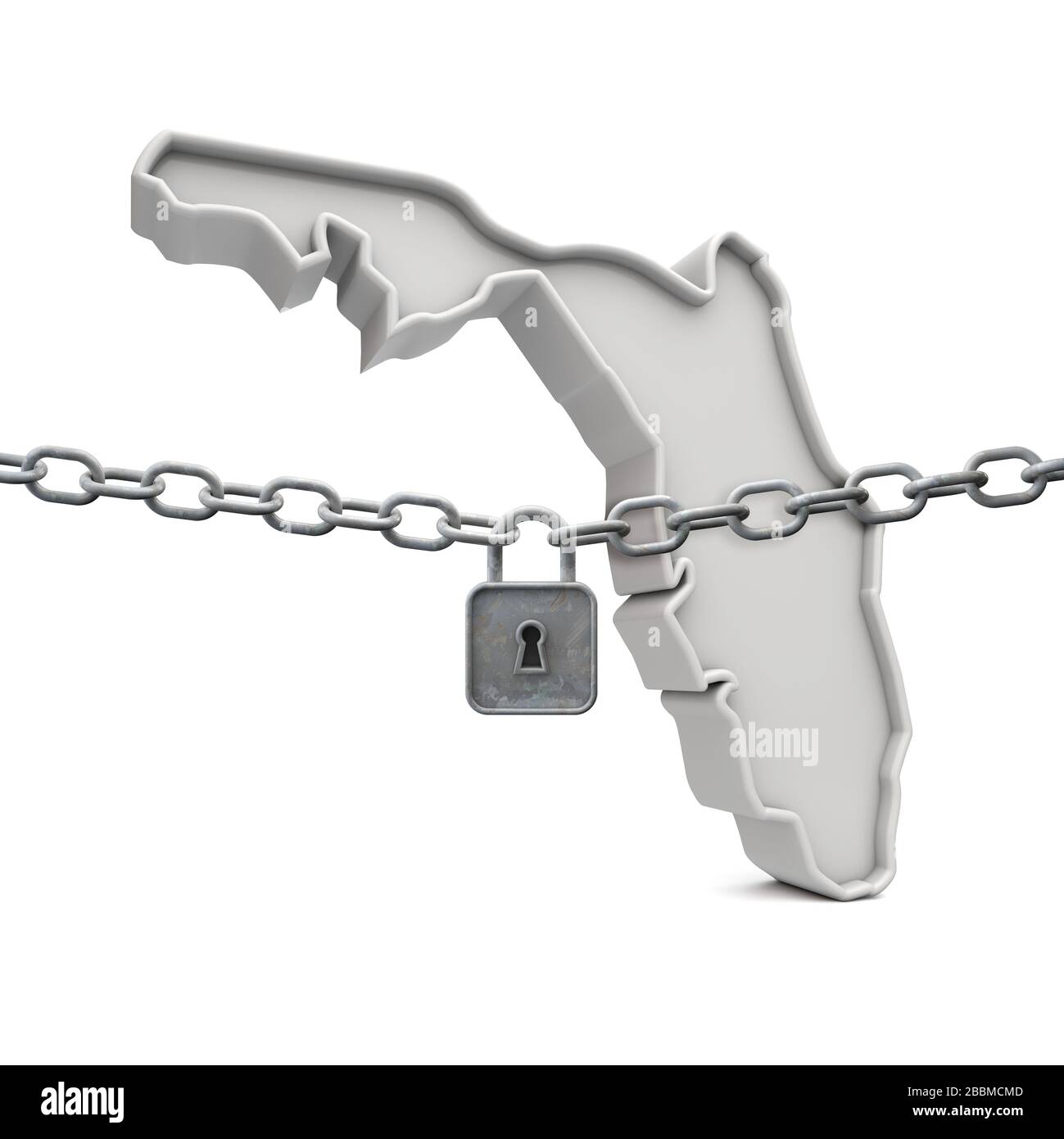 American state of Florida, under lockdown. 3D Rendering Stock Photo - Alamy