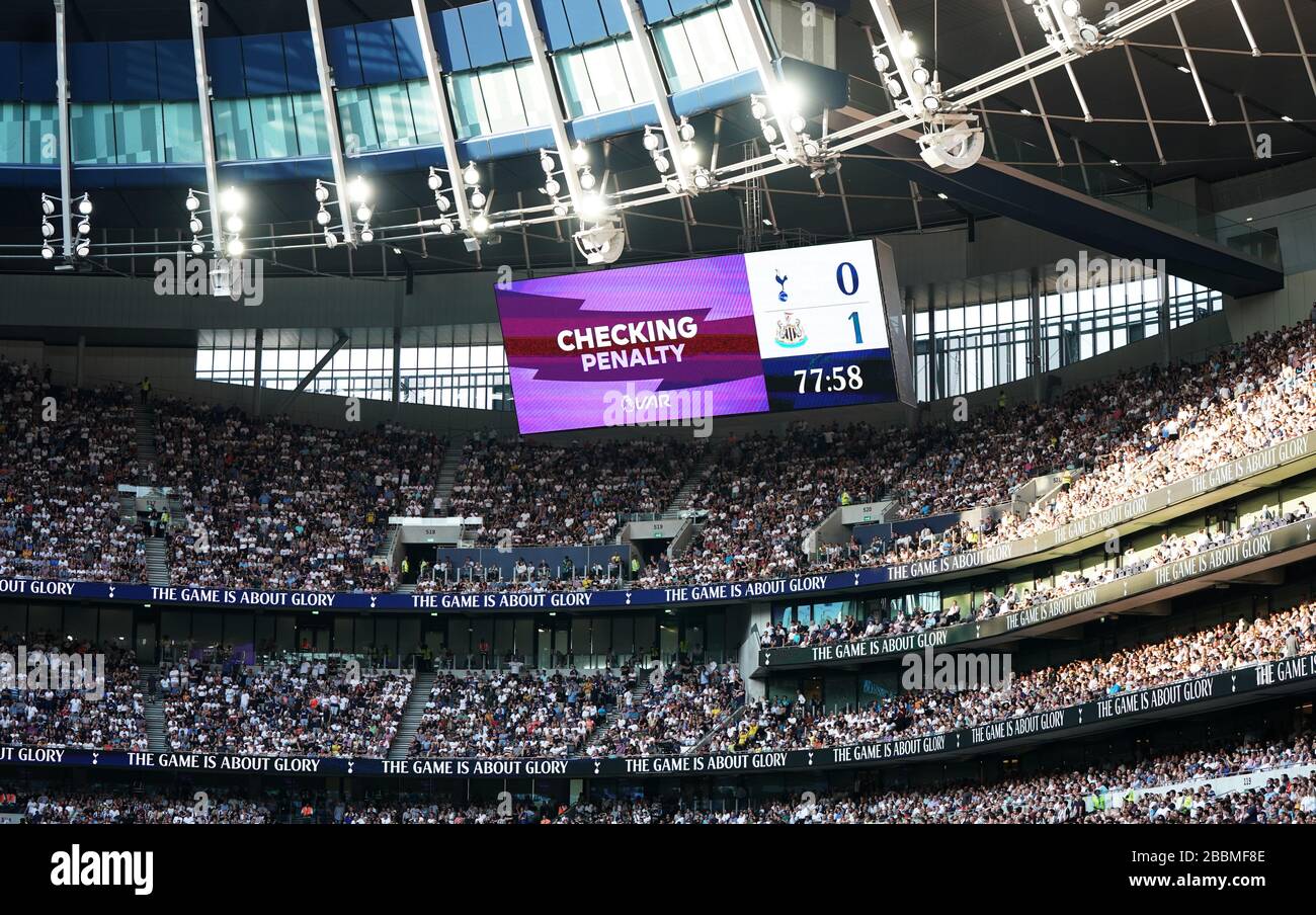 The big screen the VAR checking for a penalty Stock Photo - Alamy