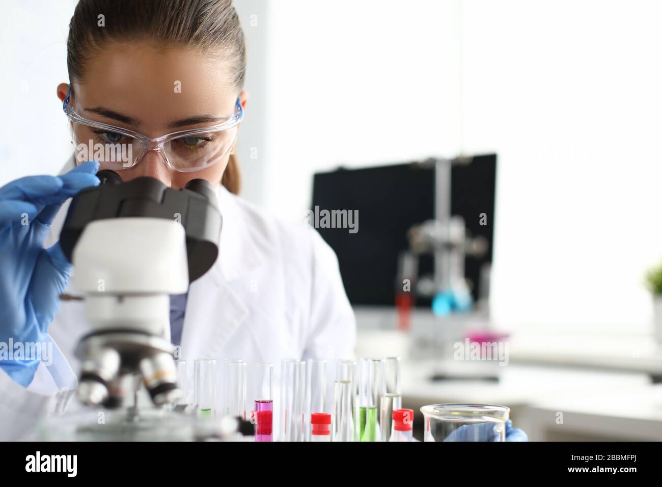 Researcher on workplace Stock Photo - Alamy