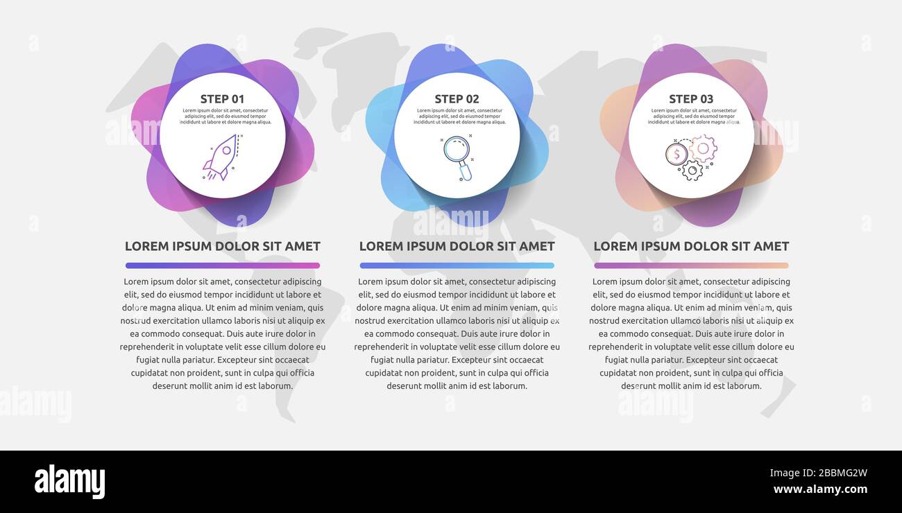 Vector template circle infographics. Business concept with 3 options ...