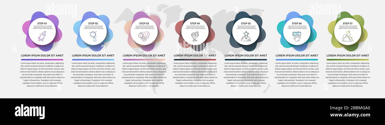 Vector template circle infographics. Business concept with 7 options ...