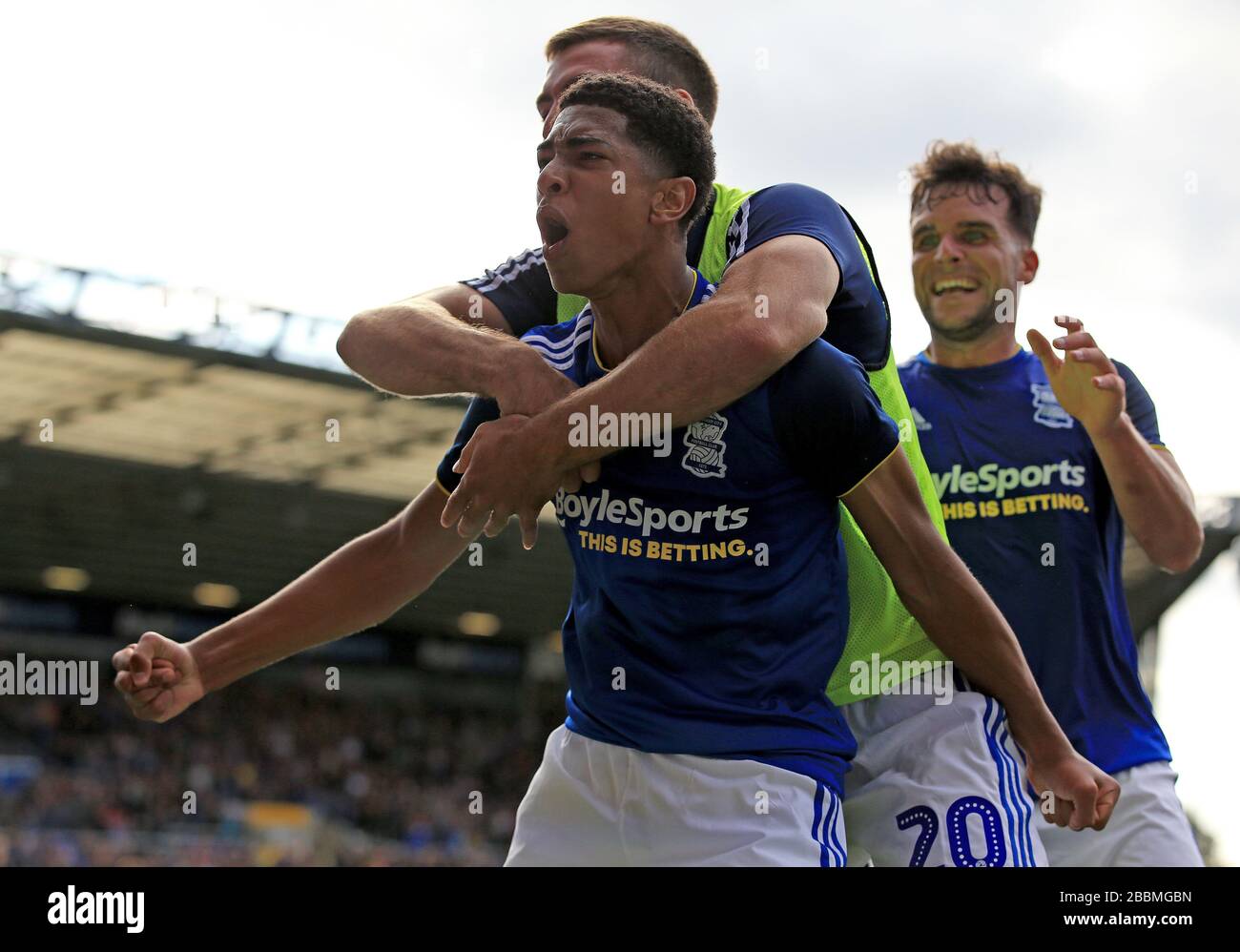 Birmingham City's Jude Bellingham celebrates after he scores his sides ...
