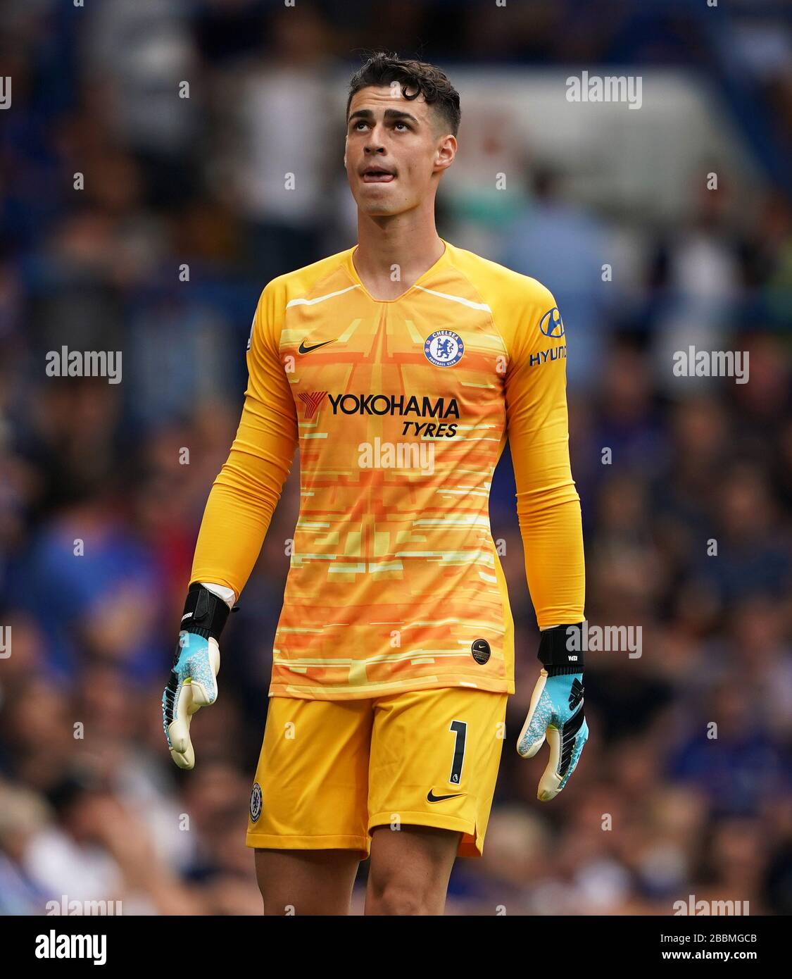 Chelsea goalkeeper Kepa Arrizabalaga reacts Stock Photo - Alamy