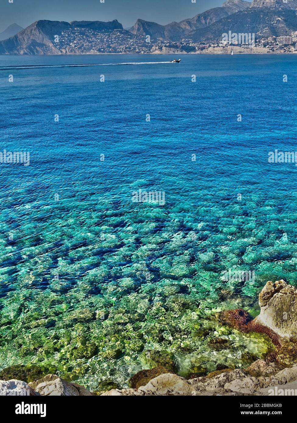 Mediterranean resort calpe costa blanca spain hi-res stock photography ...
