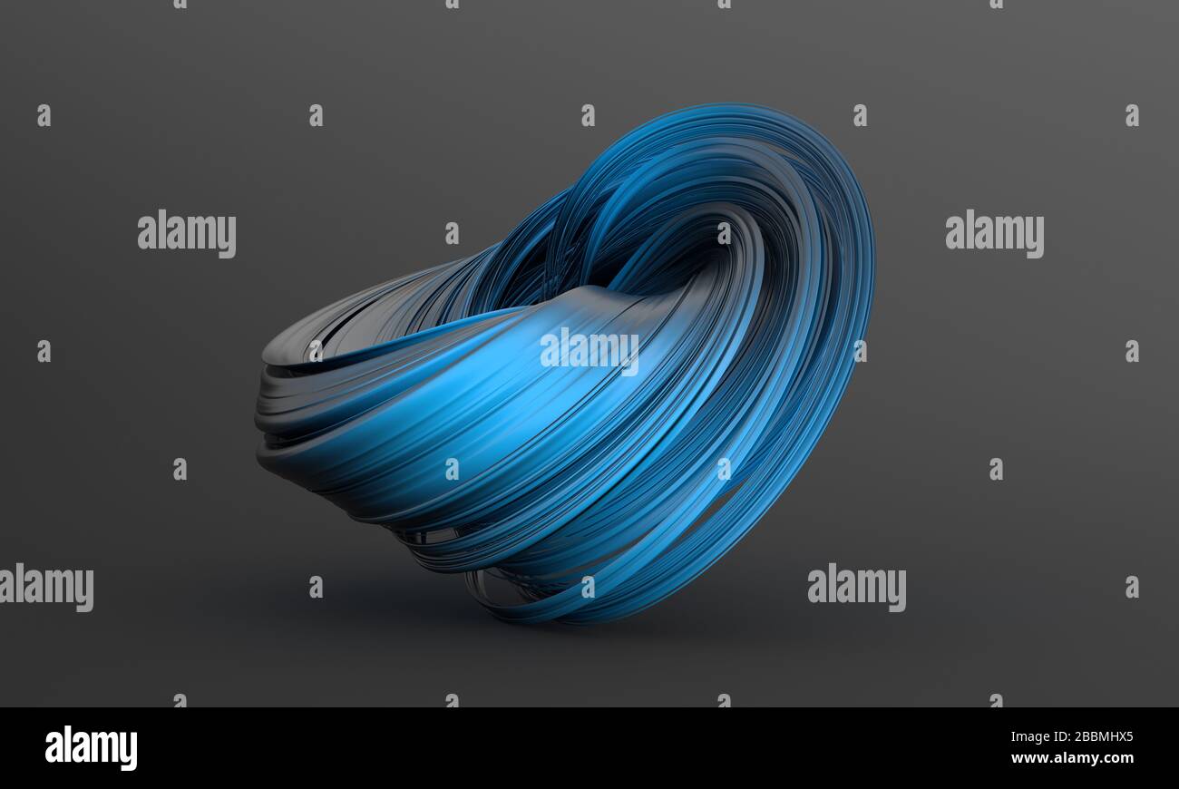 Abstract 3d render, twisted shape, modern illustration, background ...