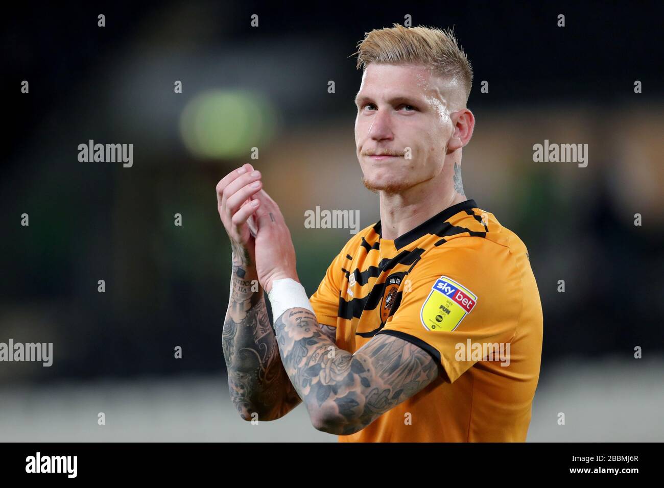 Hull City's Jordy de Wijs applauds the fans at the end of the match ...