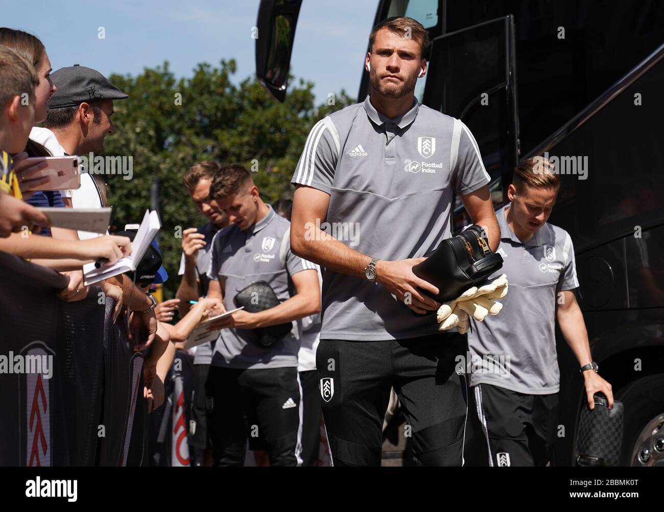 Fulham goalkeeper Marcus Bettinelli arrives at Craven Cottage Stock ...