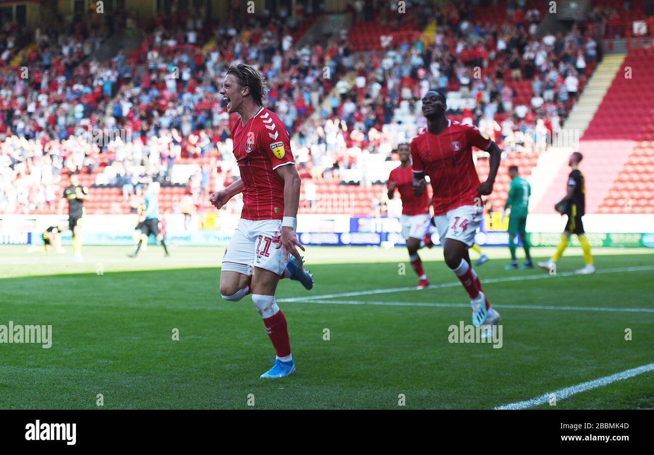 Charlton Athletic's Conor Gallagher celebrates scoring his side's first ...