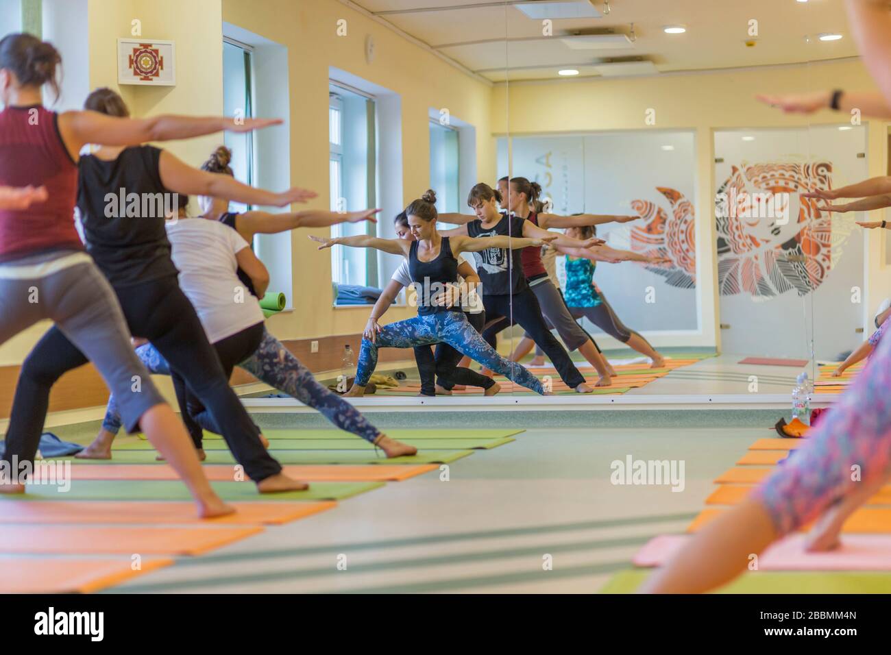 Yoga practice session in progress Stock Photo - Alamy