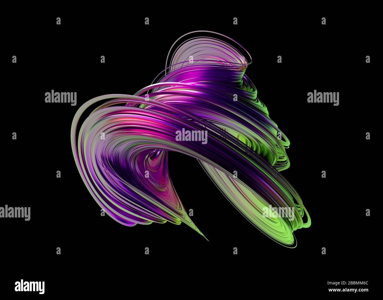 Abstract 3d render, twisted shape, modern illustration, background ...