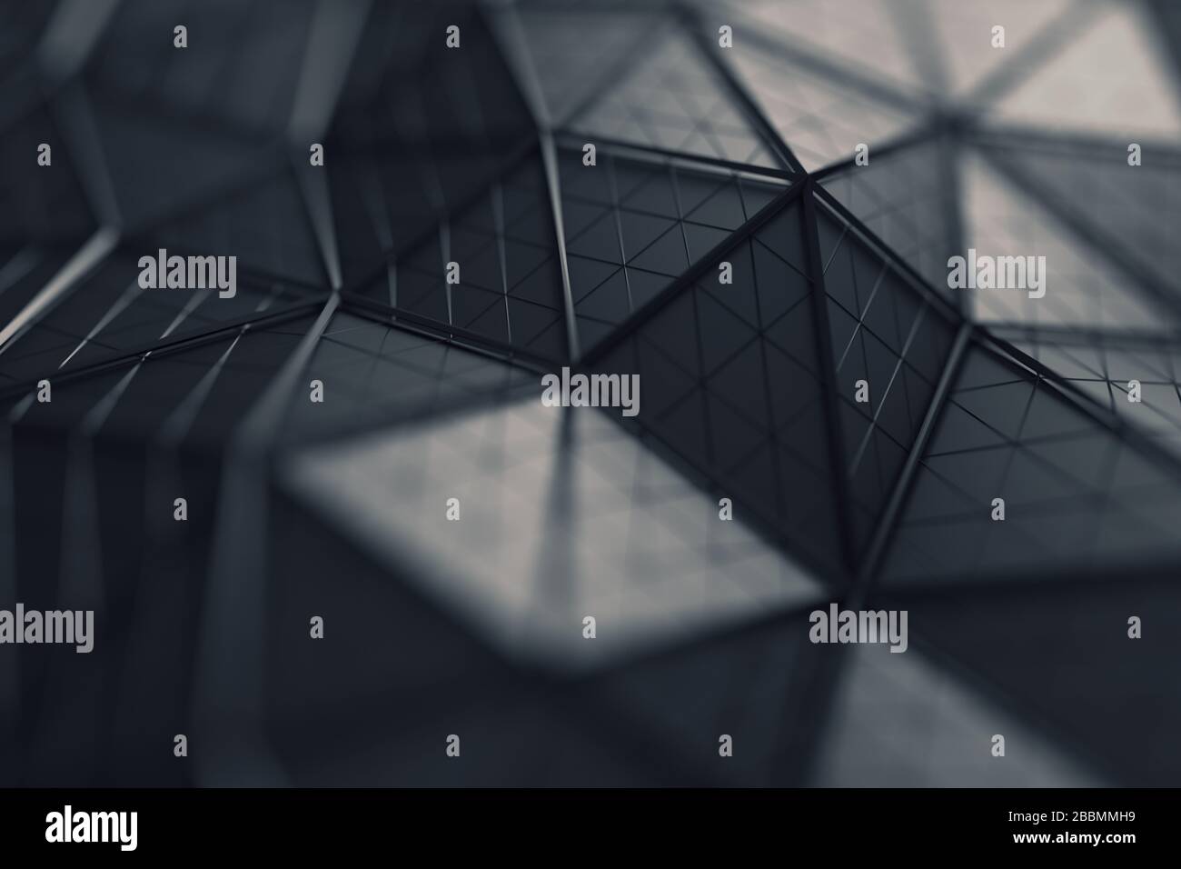 Abstract 3d rendering of triangulated surface. Contemporary background ...