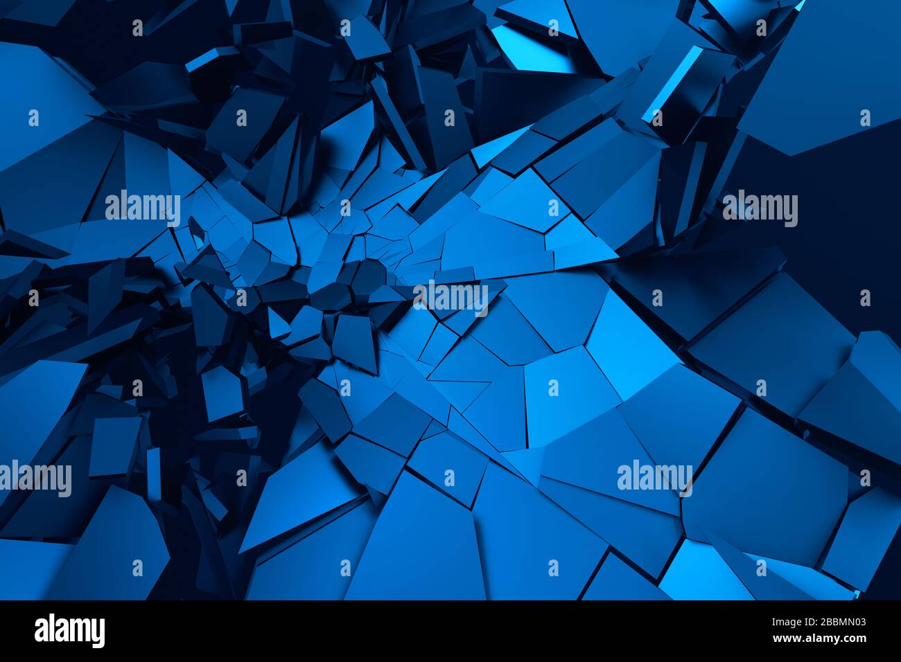 Abstract 3d rendering of cracked surface. Background with broken shape ...