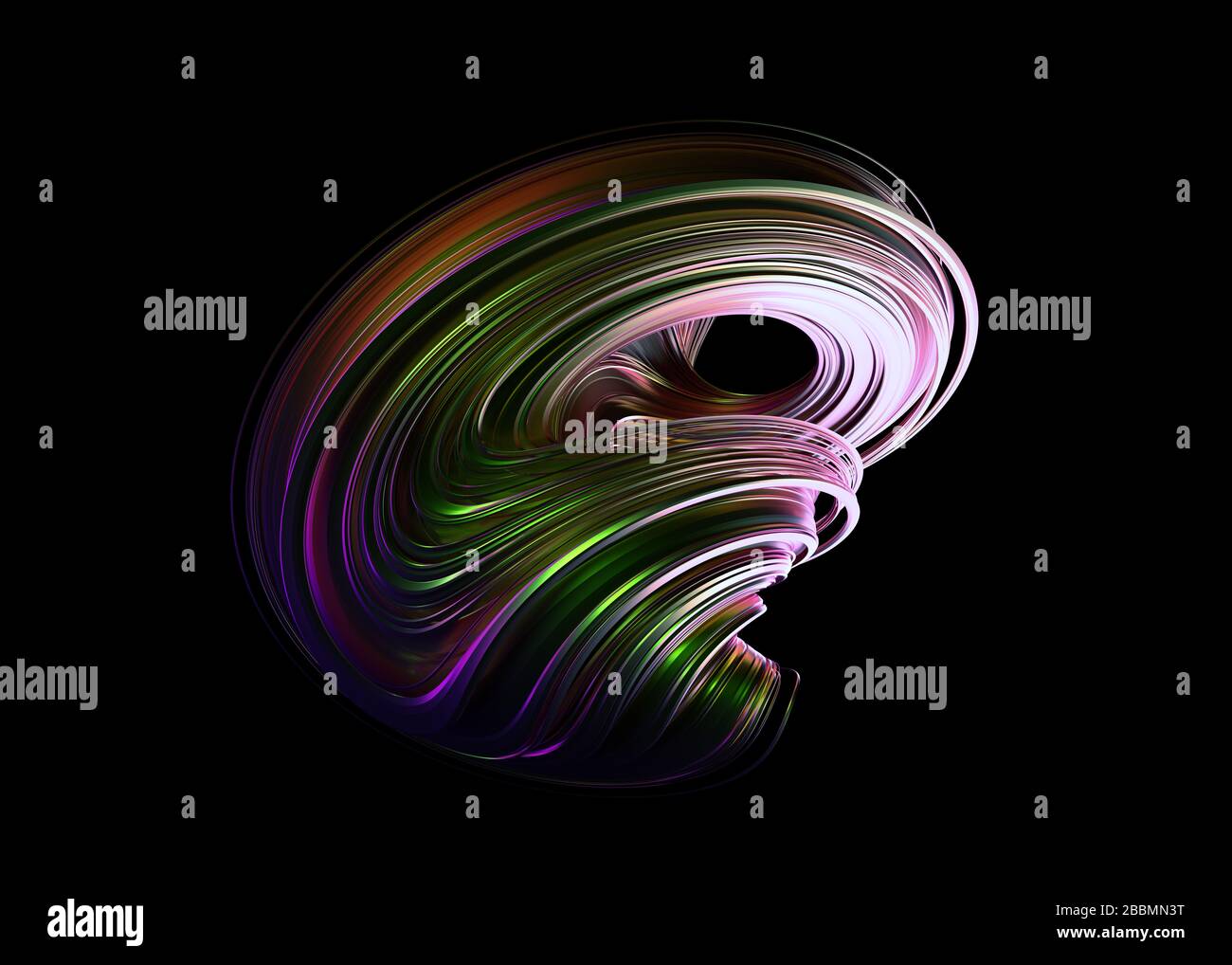 Abstract 3d render, twisted shape, modern illustration, background ...