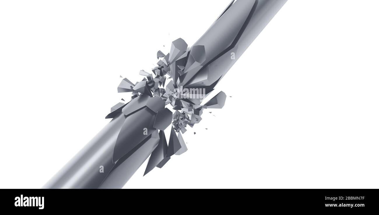Abstract 3d render of broken line, modern background design with ...