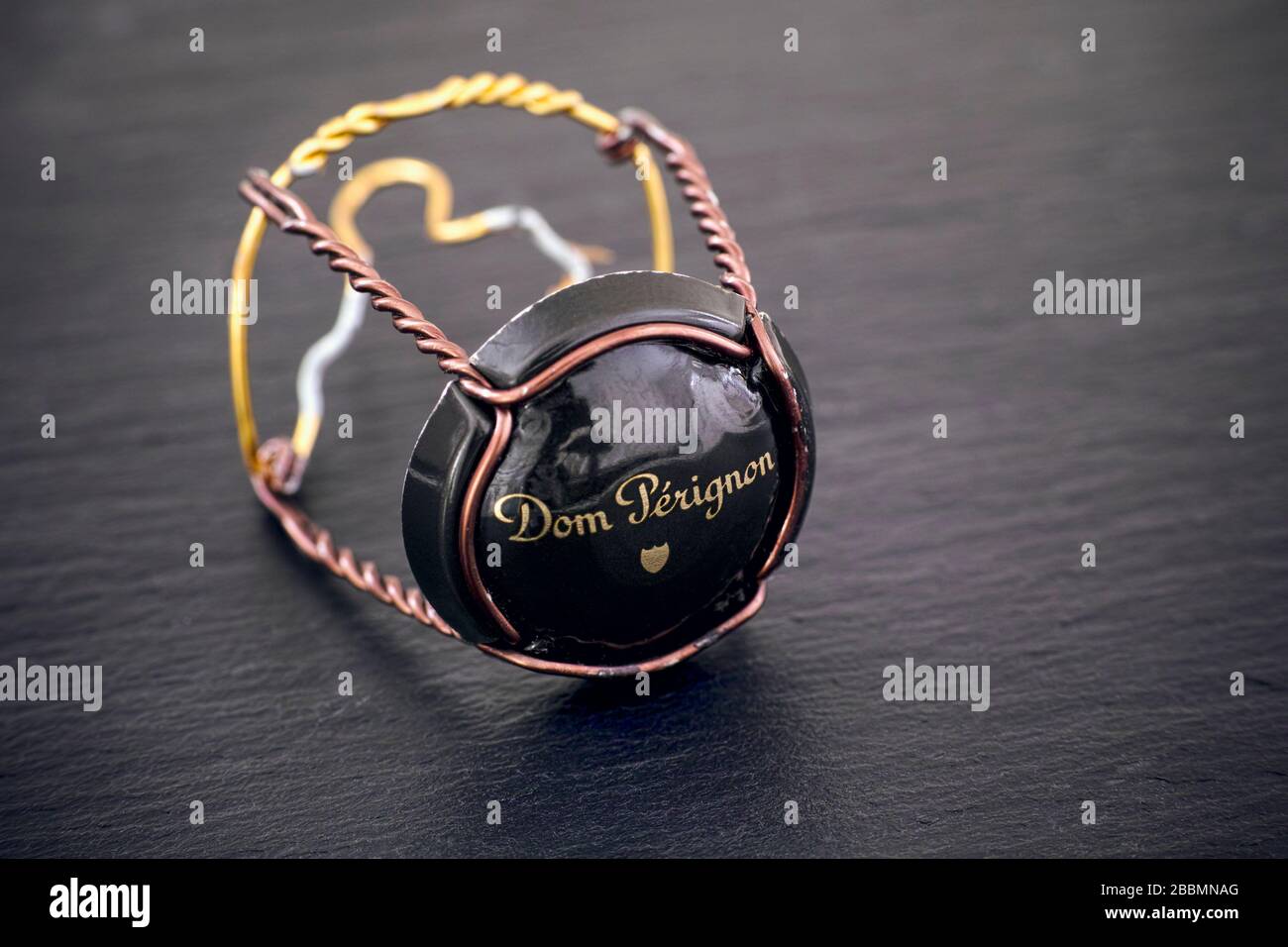 Tambov, Russian Federation - February 14, 2020 Dom Perignon Champagne ...